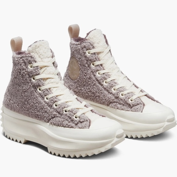 Converse | Shoes | Nib Converse Run Star Hike Hi Sherpa Fleece Fuzzy ...